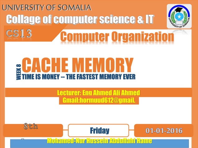 Cache memory in Eng:Ahmed Ali Ahmed | PPT