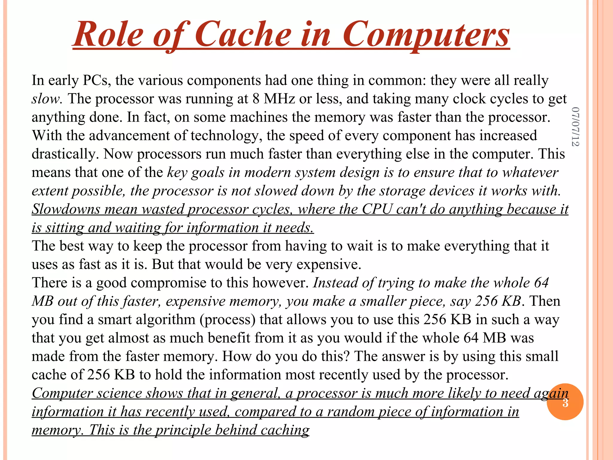 Cache memory presentation | PPT