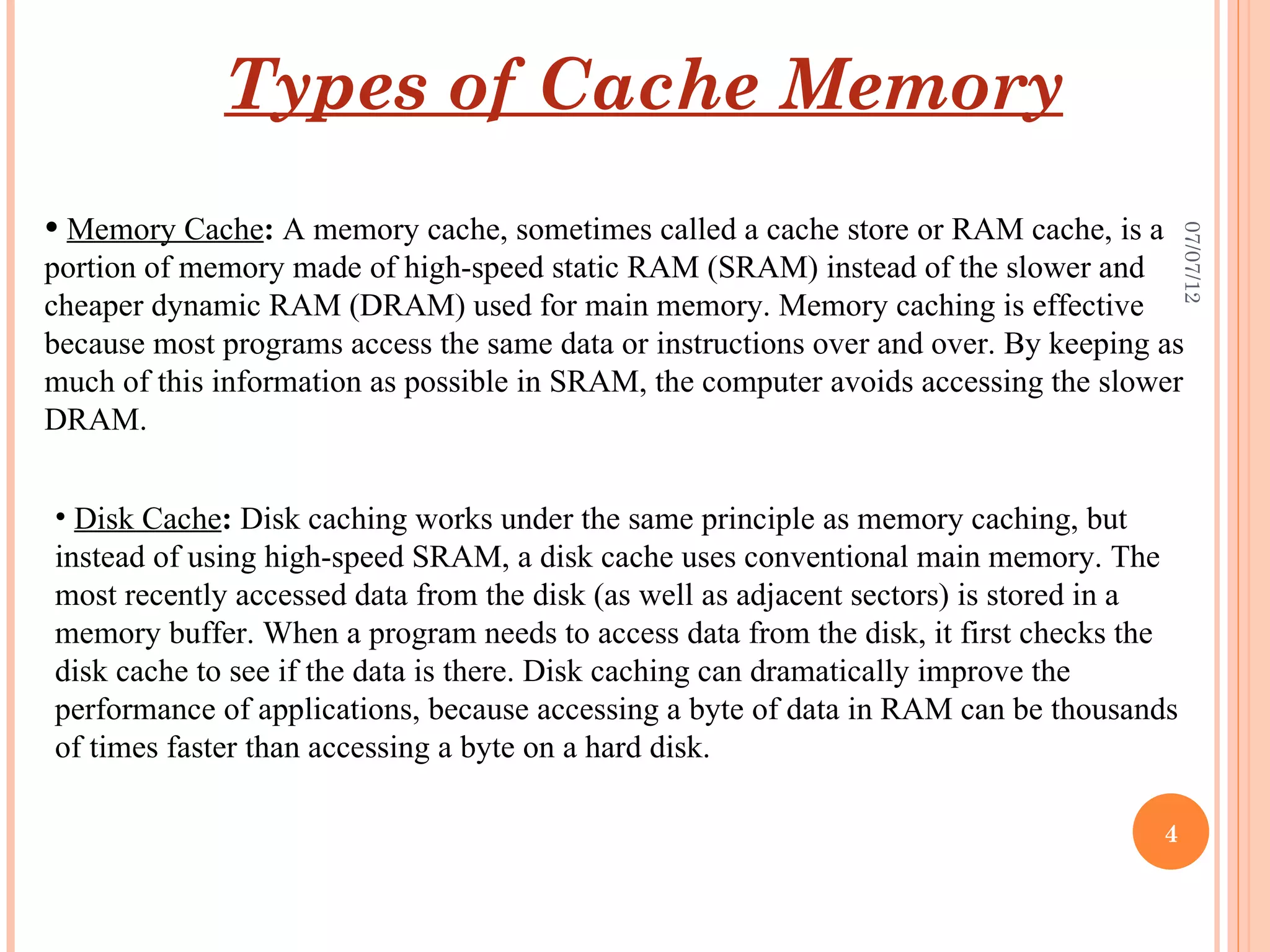 Cache memory presentation | PPT