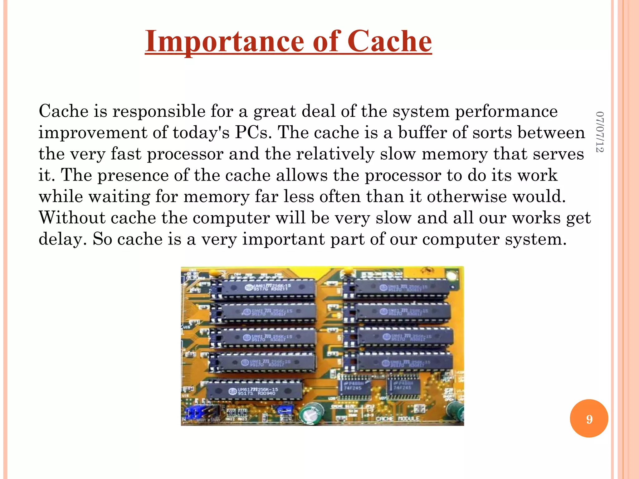 Cache memory presentation | PPT