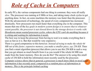Cache memory presentation | PPT | Data Storage and Warehousing | Computing