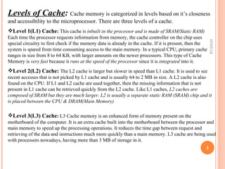 Cache memory presentation | PPT | Data Storage and Warehousing | Computing