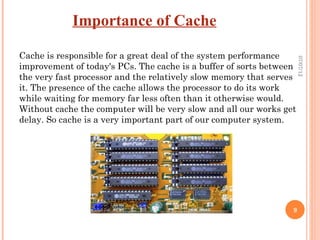 Cache memory presentation | PPT