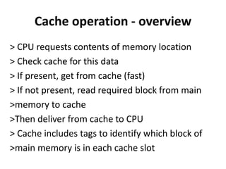 Cache memory principles | PPTX | Computing | Technology & Computing