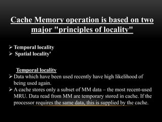 Cache memory ppt | PPTX