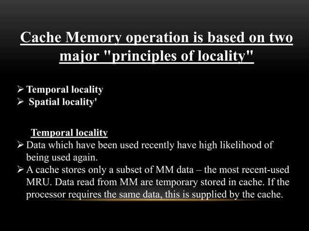Cache memory ppt | PPTX | Data Storage and Warehousing | Computing