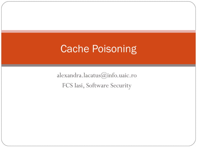 Cache poisoning | PPT Cache poisoning | PPT