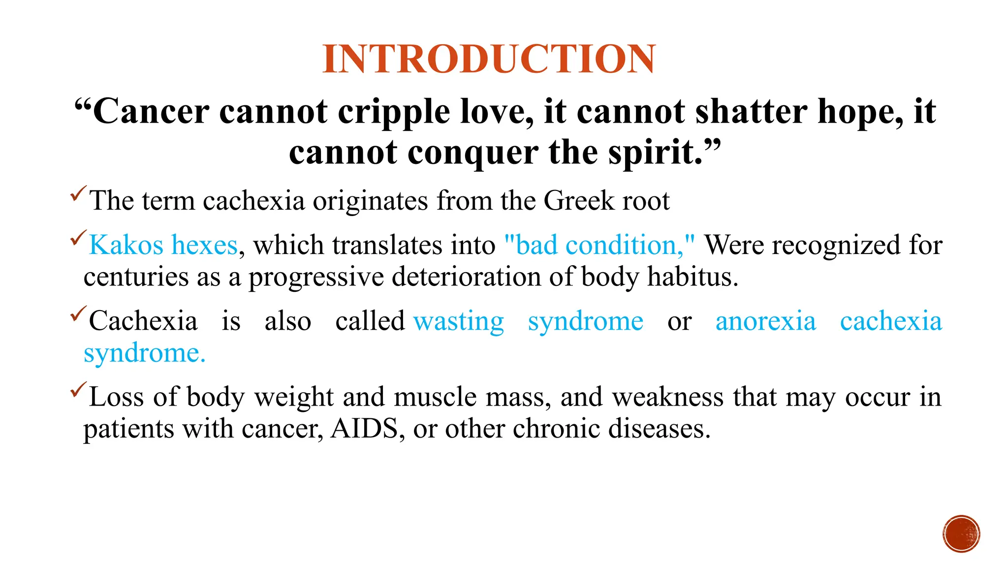 CACHEXIA.pptx..REASEARCH PPT DEEPIKA RAMALIMGAM | PPTX