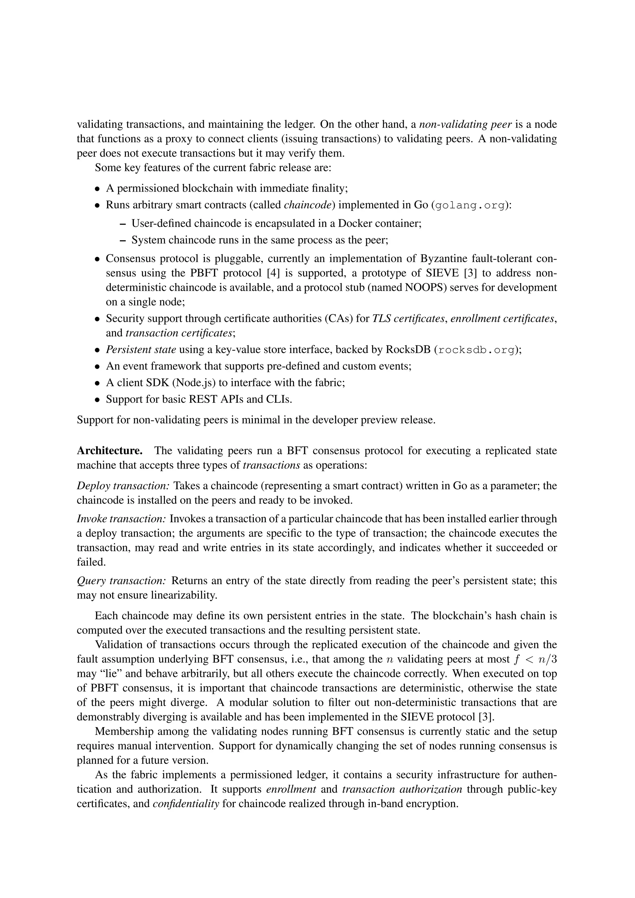 Architecture of the Hyperledger Blockchain Fabric | PDF