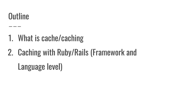 Caching with Ruby | PPT