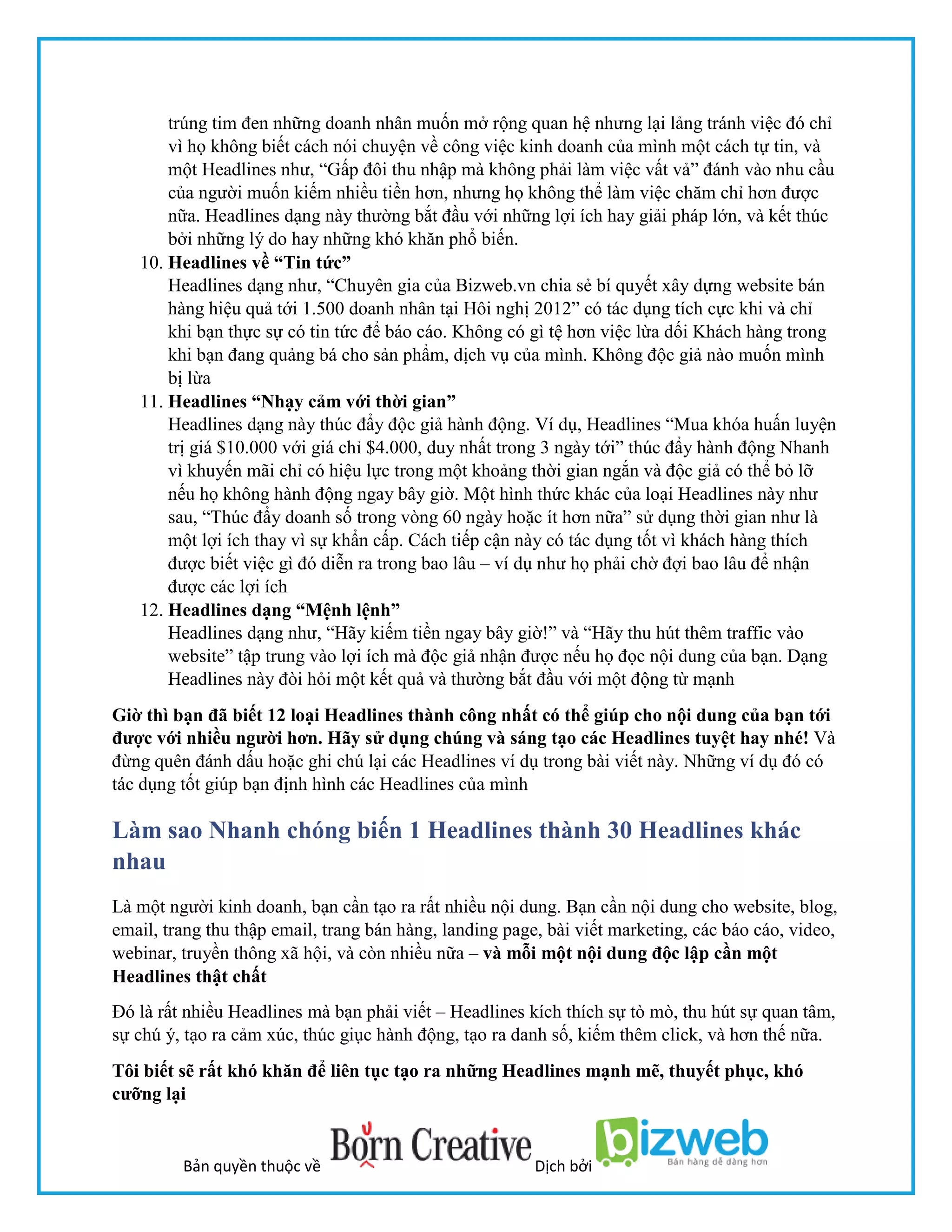 Cach viet headline | PDF