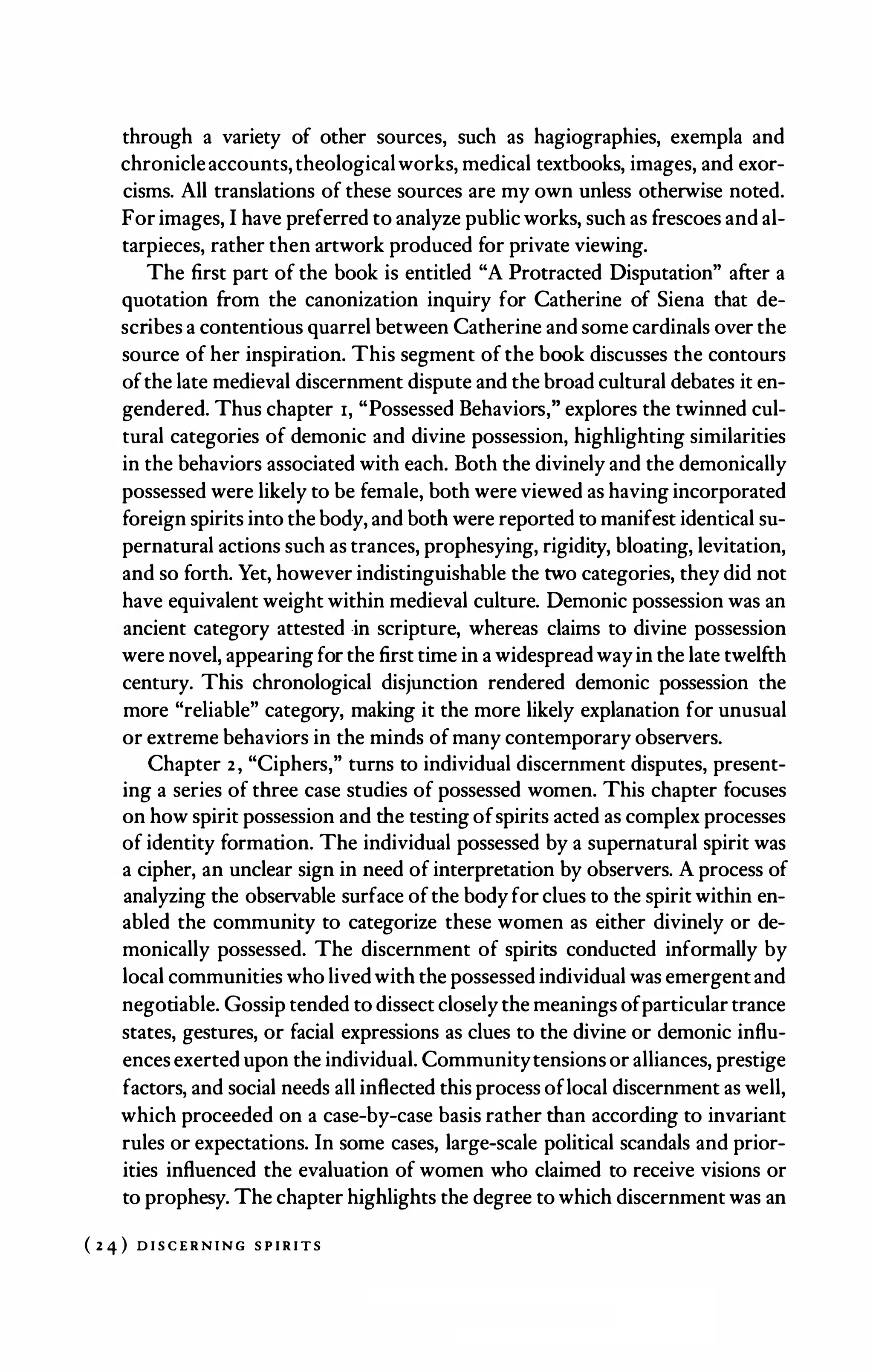 CACIOLA. Discerning Spirits Divine and Demonic Possession in the Middle ...