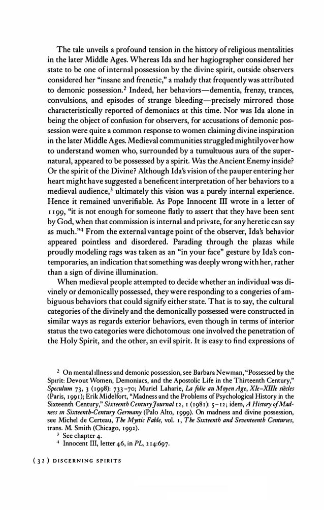 CACIOLA. Discerning Spirits Divine and Demonic Possession in the Middle ...