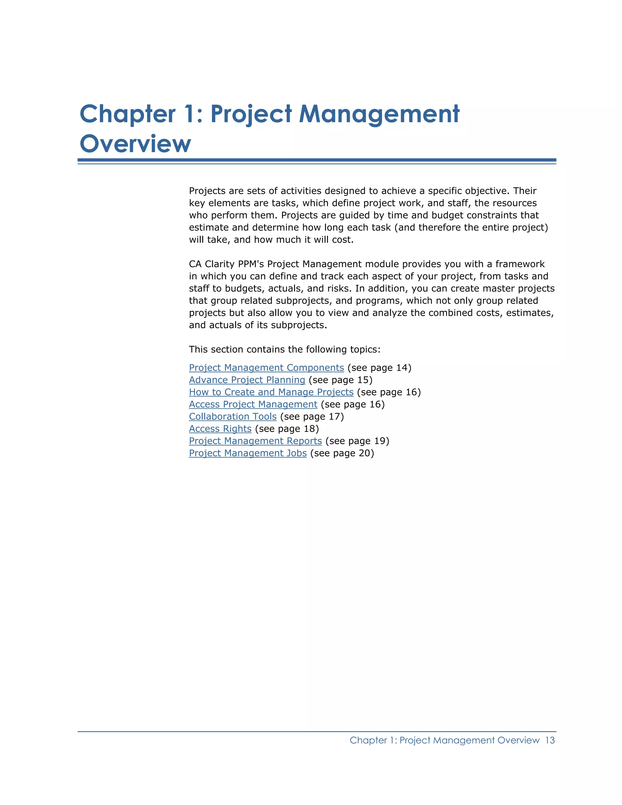 Ca Clarity PPM Project Management User Guide | PDF