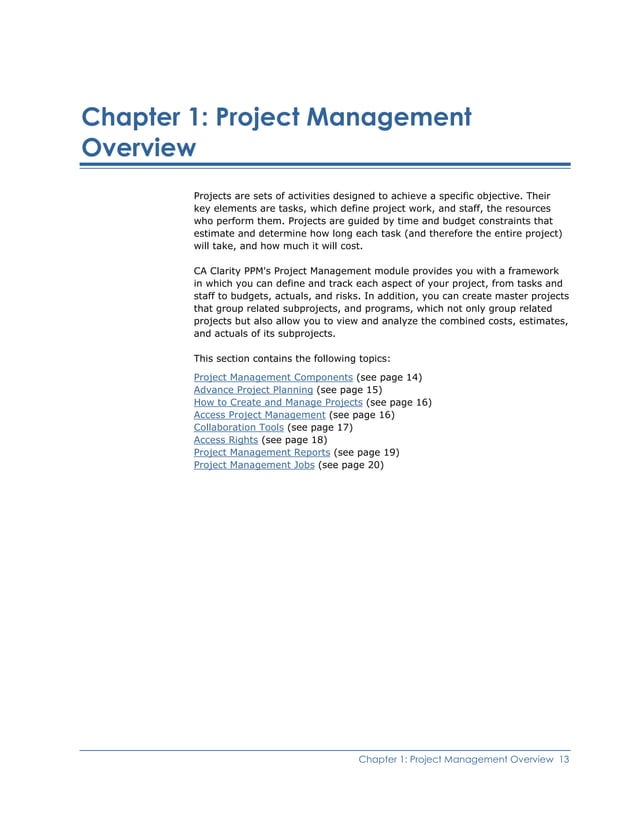 Ca Clarity PPM Project Management User Guide | PDF