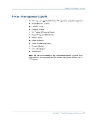 Ca Clarity PPM Project Management User Guide | PDF