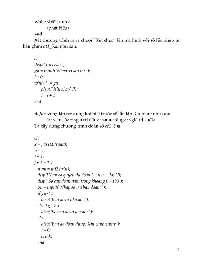 Cac lenh trong matlab | PDF