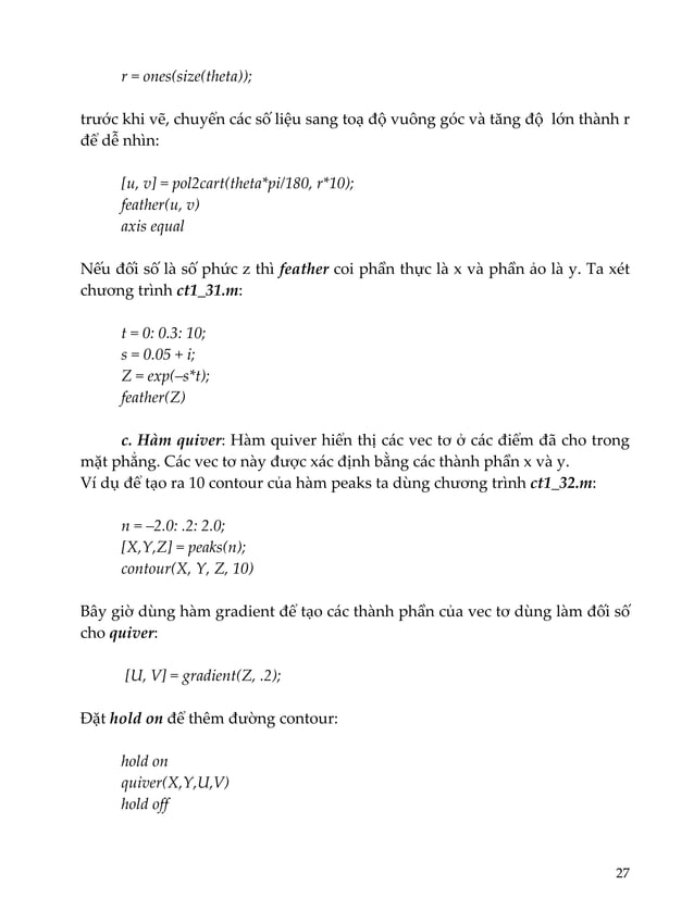 Cac lenh trong matlab | PDF