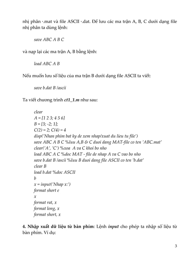 Cac lenh trong matlab | PDF