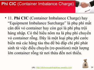 Cac loai phu phi cuoc tau trong van tai container duong bien | PPT
