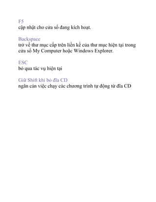 Cac phim tat cho window | DOCX