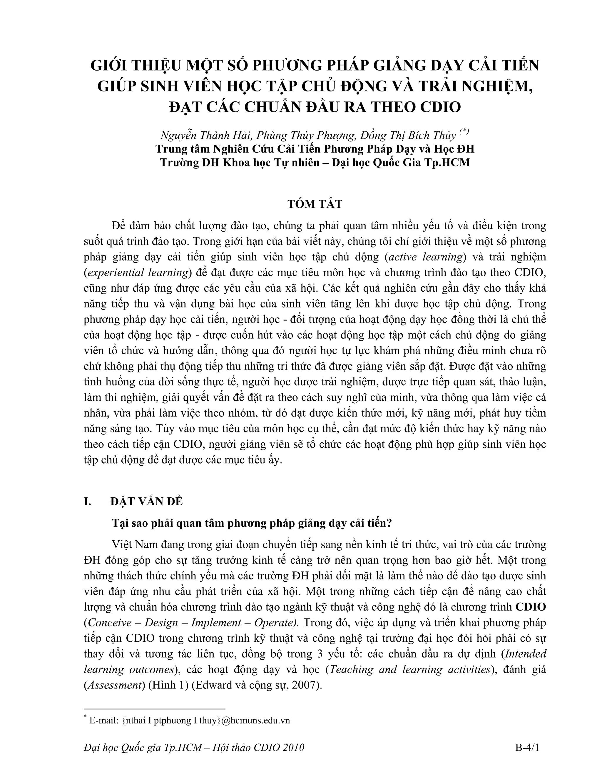 Cac ppgd tich cuc (dh khtn hcm) | PDF
