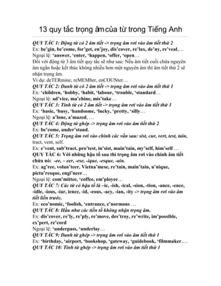 13 Quy Tắc Đánh Trọng Âm - Bí Quyết Ghi Nhớ Hiệu Quả