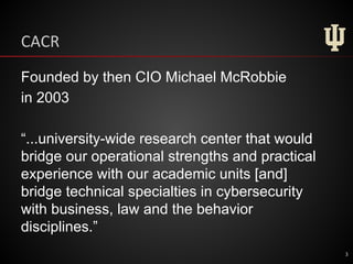 CACR Overview | PDF | Internet | Computing