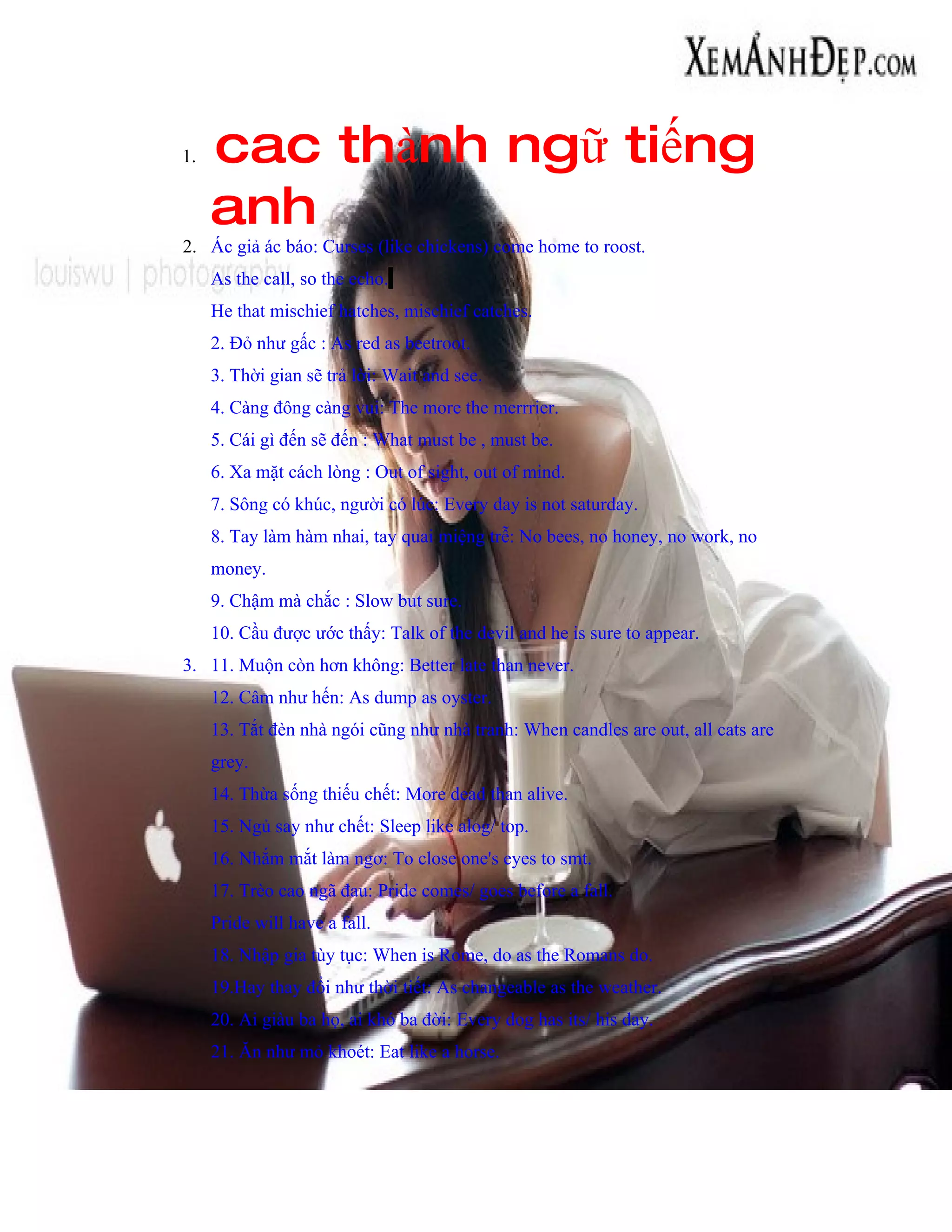 Cac ThàNh Ngữ TiếNg Anh | PDF
