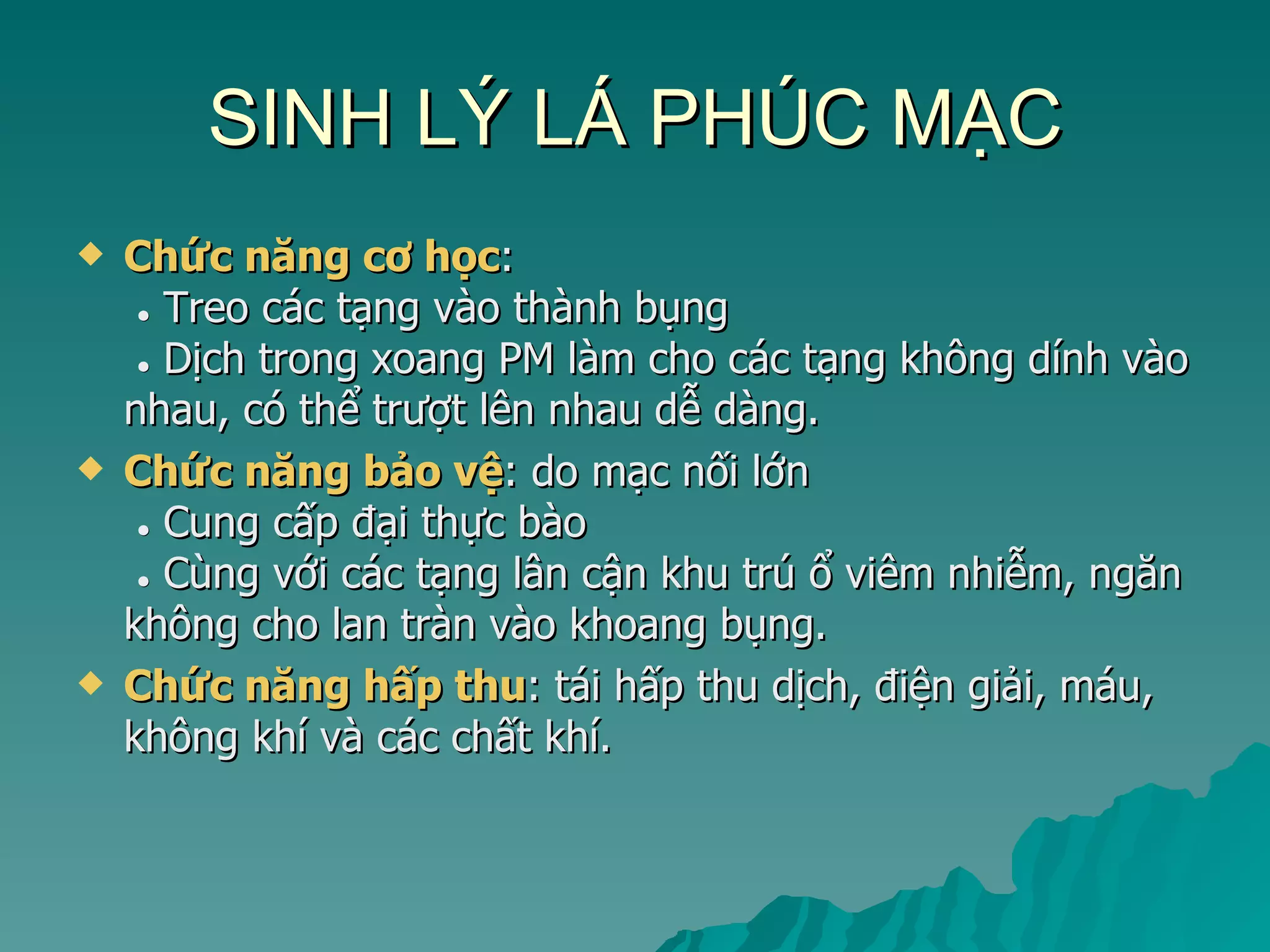 Cac trieu chung cua viem phuc mac | PPT