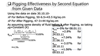 Caculation of pigging effectiveness | PPTX