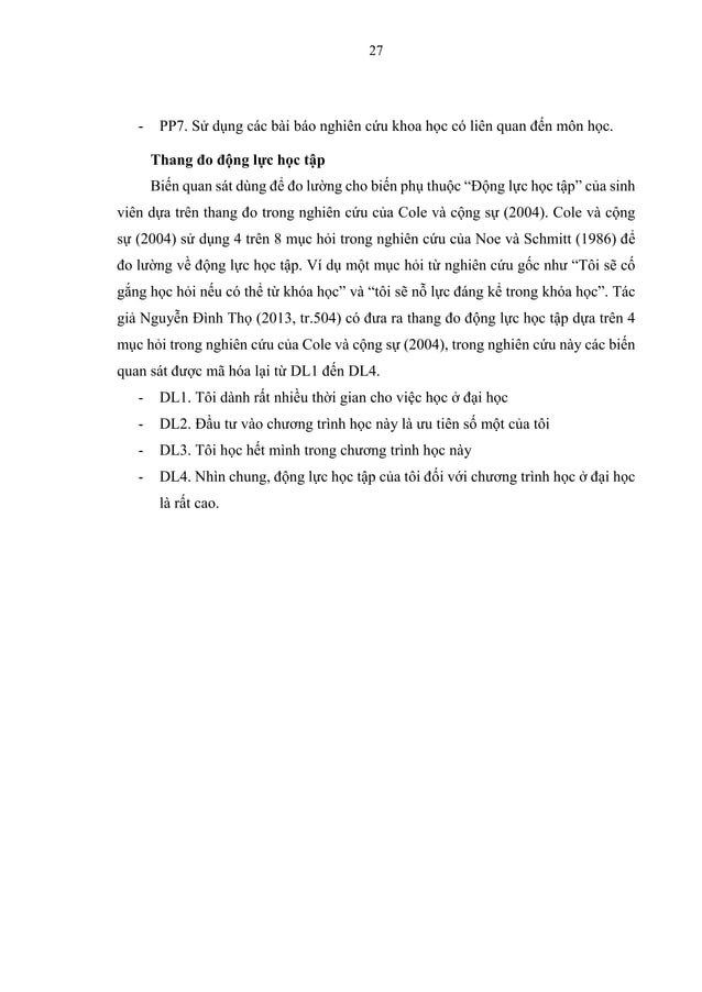 Các yếu tố ảnh hưởng đến động lực học tập của sinh viên Đại học Kinh Tế, HAY! | PDF