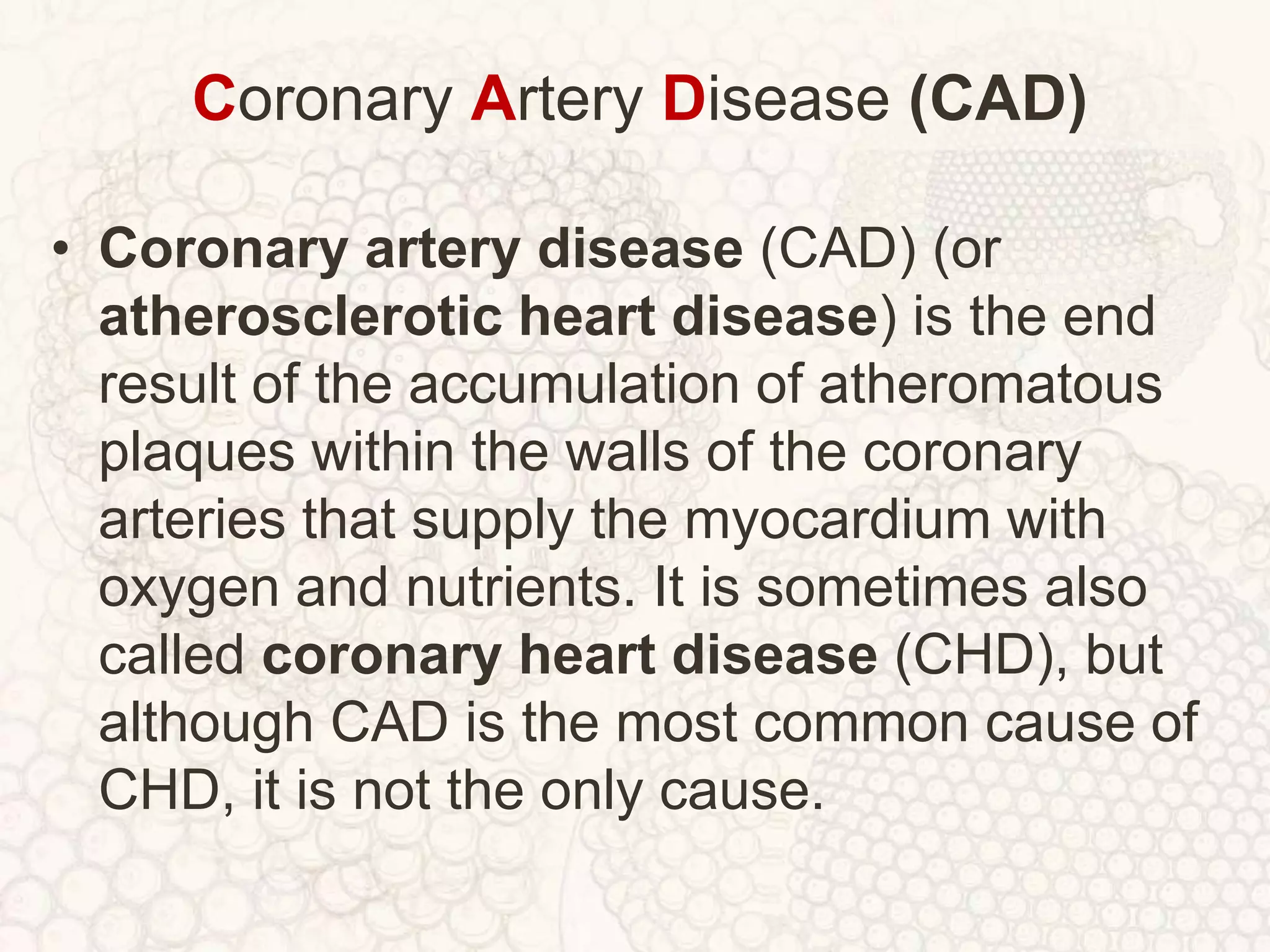 Coronary Artery Diseases (CAD) | PPT
