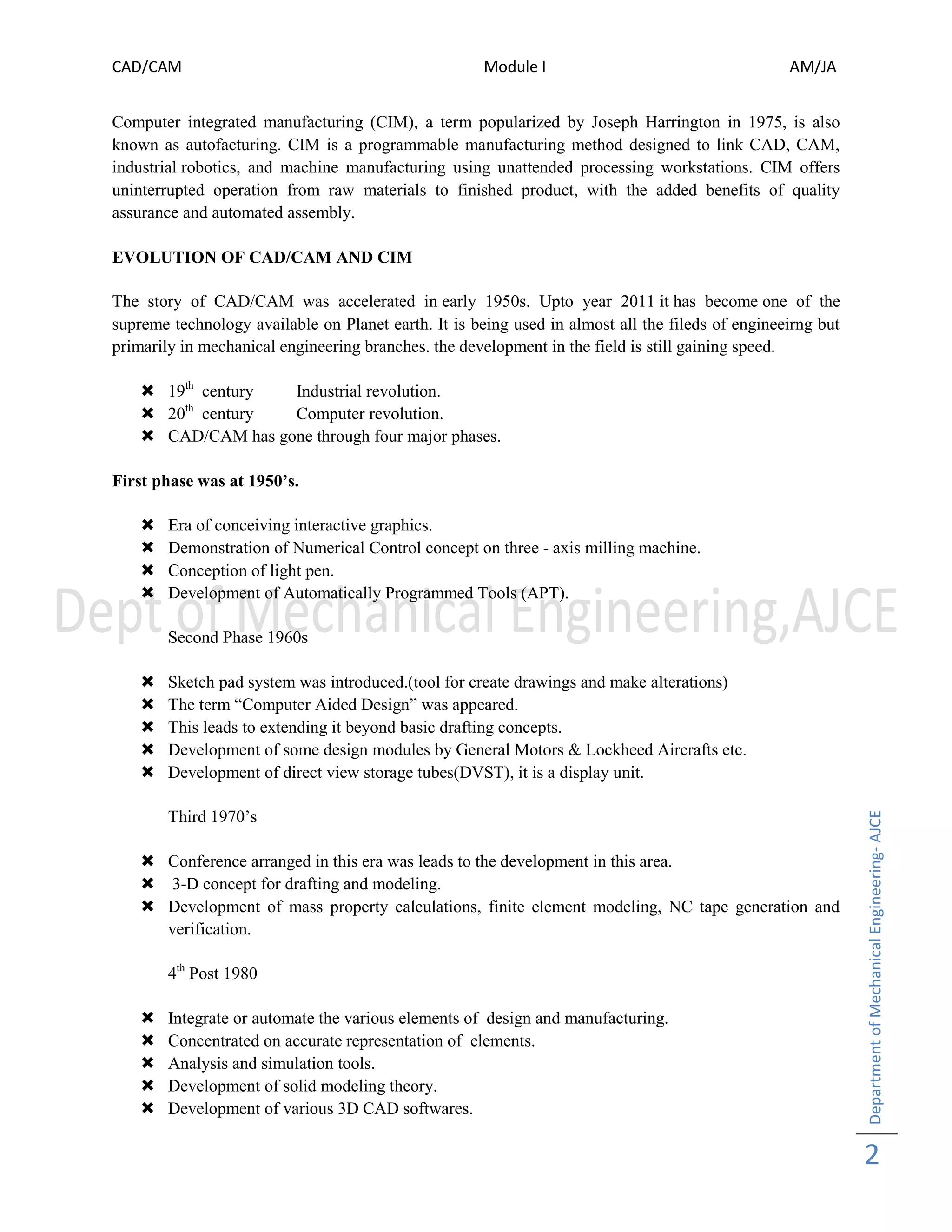 evolution of cad/cam | PDF