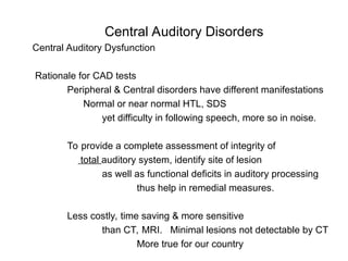 Central Auditory processing Disorder ppt | PPT