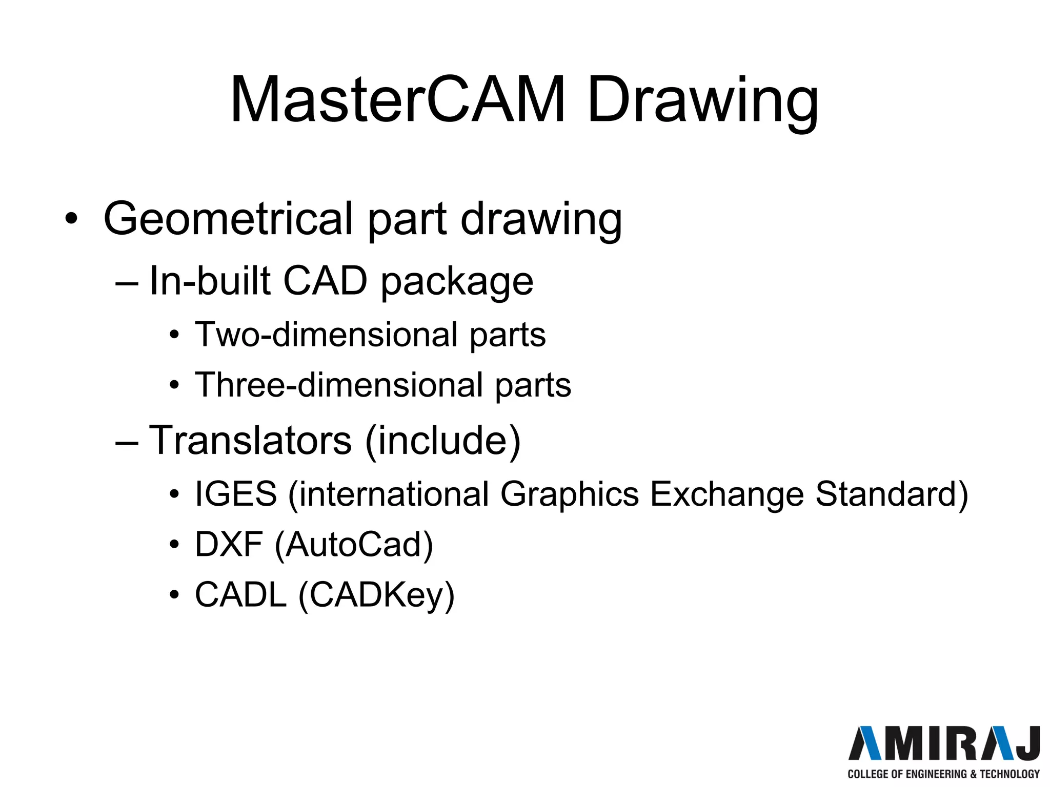 FUNDAMENTALS OF CAM By Using MASTERCAM | PPT