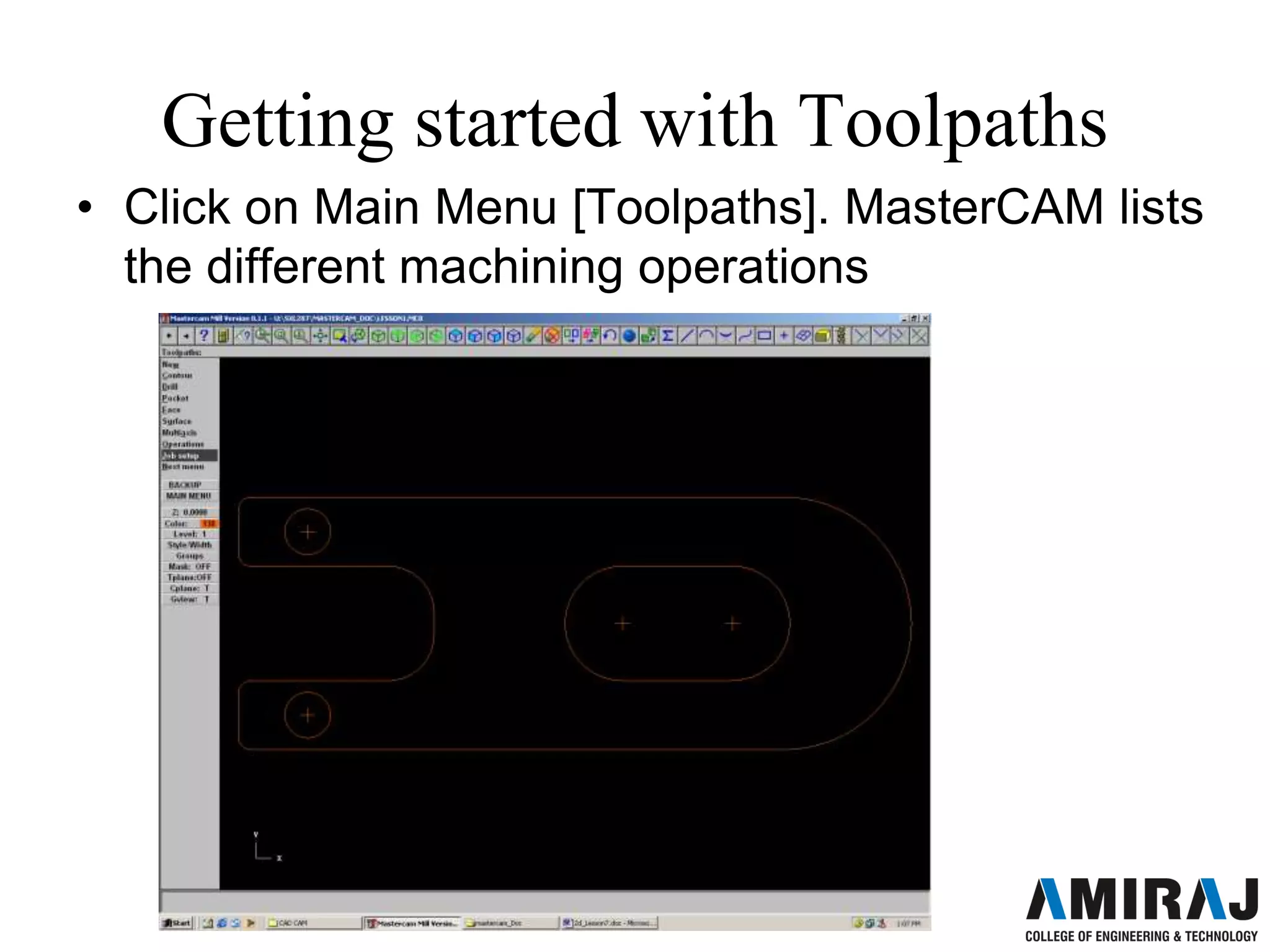 FUNDAMENTALS OF CAM By Using MASTERCAM | PPT