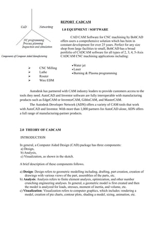 Cad cam report-final (mechanical workshop) | ODT
