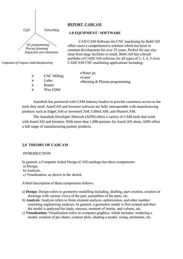 Cad cam report-final (mechanical workshop) | ODT | Desktop Publishing ...