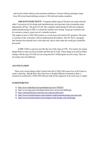 Cad cam report-final (mechanical workshop) | ODT
