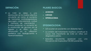CETOACIDOSIS DIAEBETICA -FISIOPATOLOGIA, CLINICA , TRATAMIENTO | PPTX
