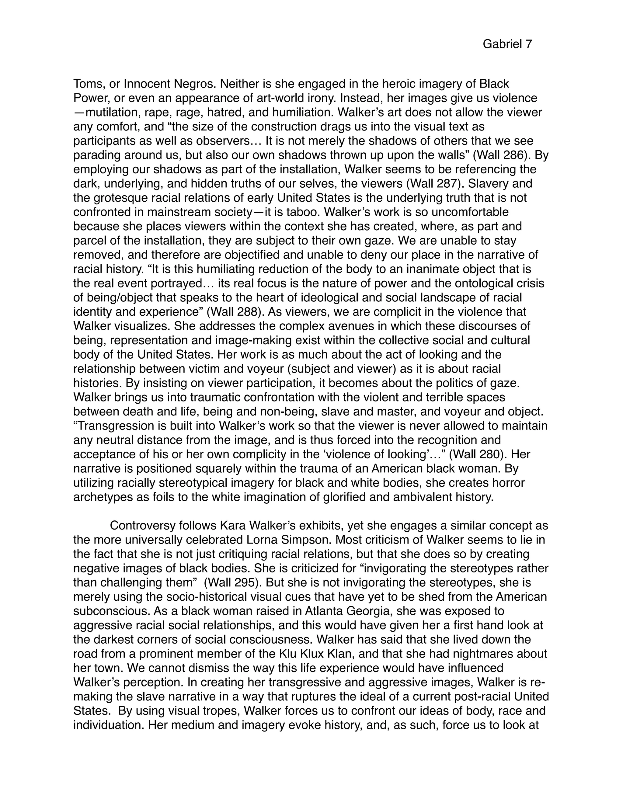 BFA Thesis (Kara Walker and Lorna Simpson) | PDF