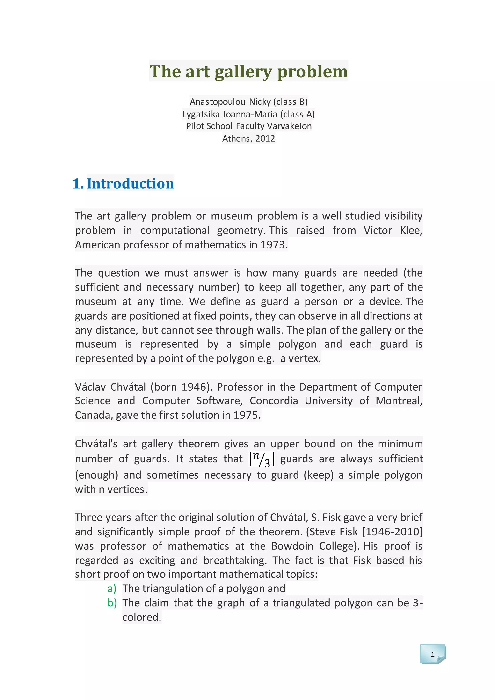 The art gallery problem eng | DOCX