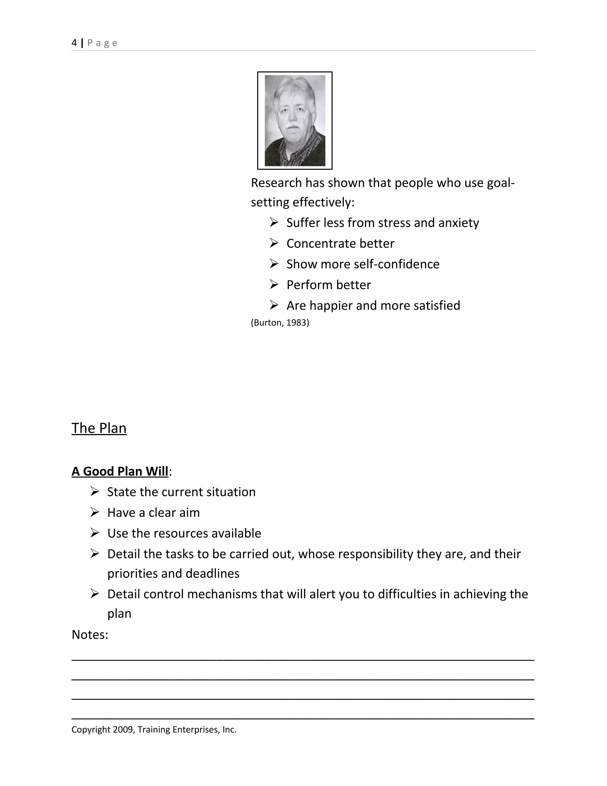 Goal Setting and Planning Handout | DOC