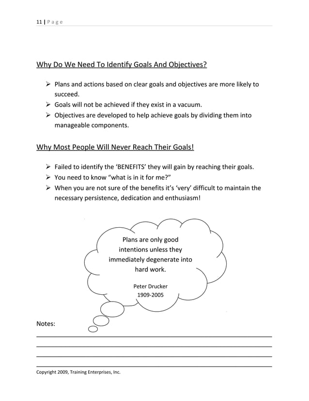 Goal Setting and Planning Handout | DOC | Business | Business and Finance