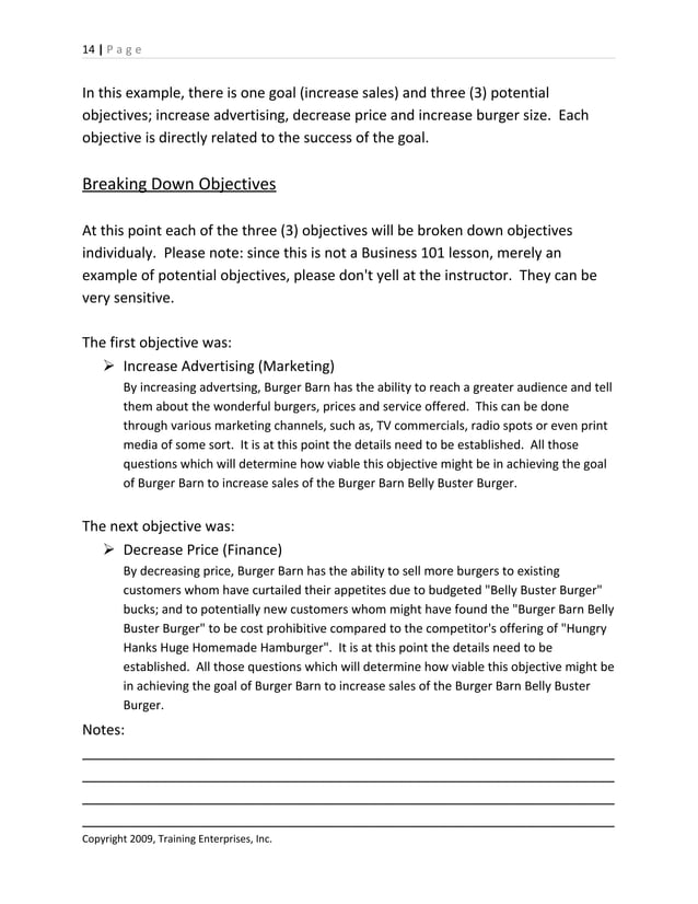 Goal Setting and Planning Handout | DOC | Business | Business and Finance