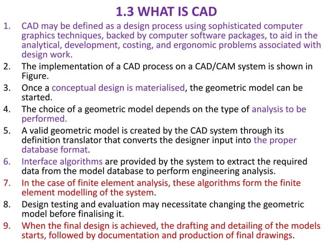 CAD AND CAM unit I.pptx | Computing | Technology & Computing