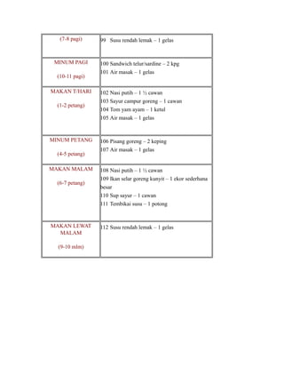 Cadangan menu sihat | DOC