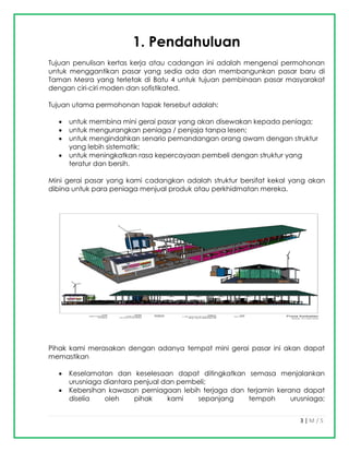 Cadangan Pembinaan Pasar Masyarakat di PPR Taman Mesra, Sandakan | PDF