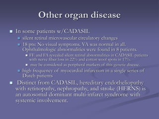 CADASIL FULL COMPREHENSIVE PRESENTATION PPT | PPT